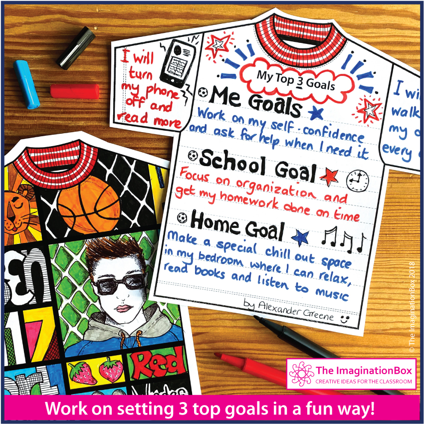 All About Me, Back to School T-Shirt Art, Writing and Goal Setting ...