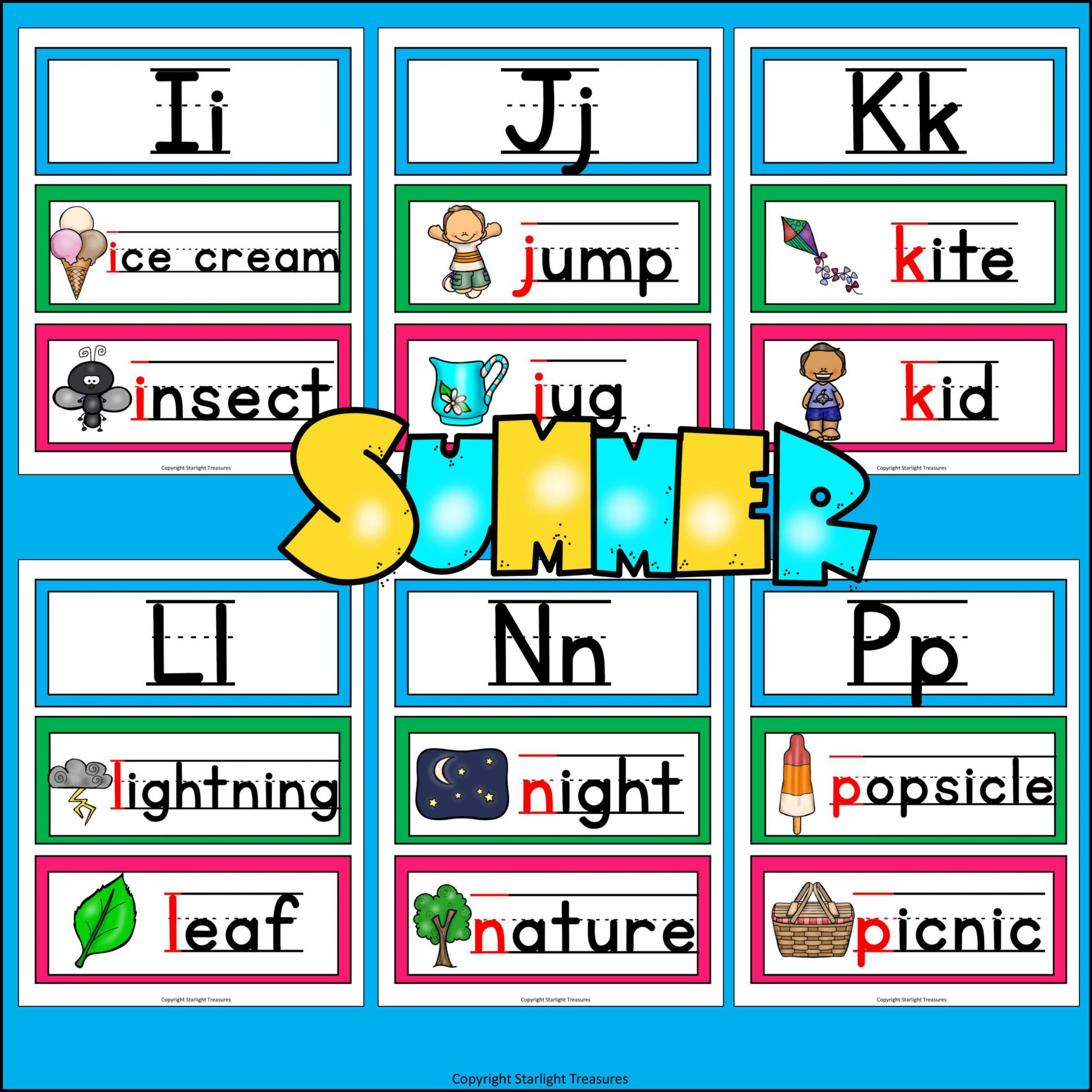 Alphabet Word Wall - Summer Theme - A-Z Word Wall | Made By Teachers
