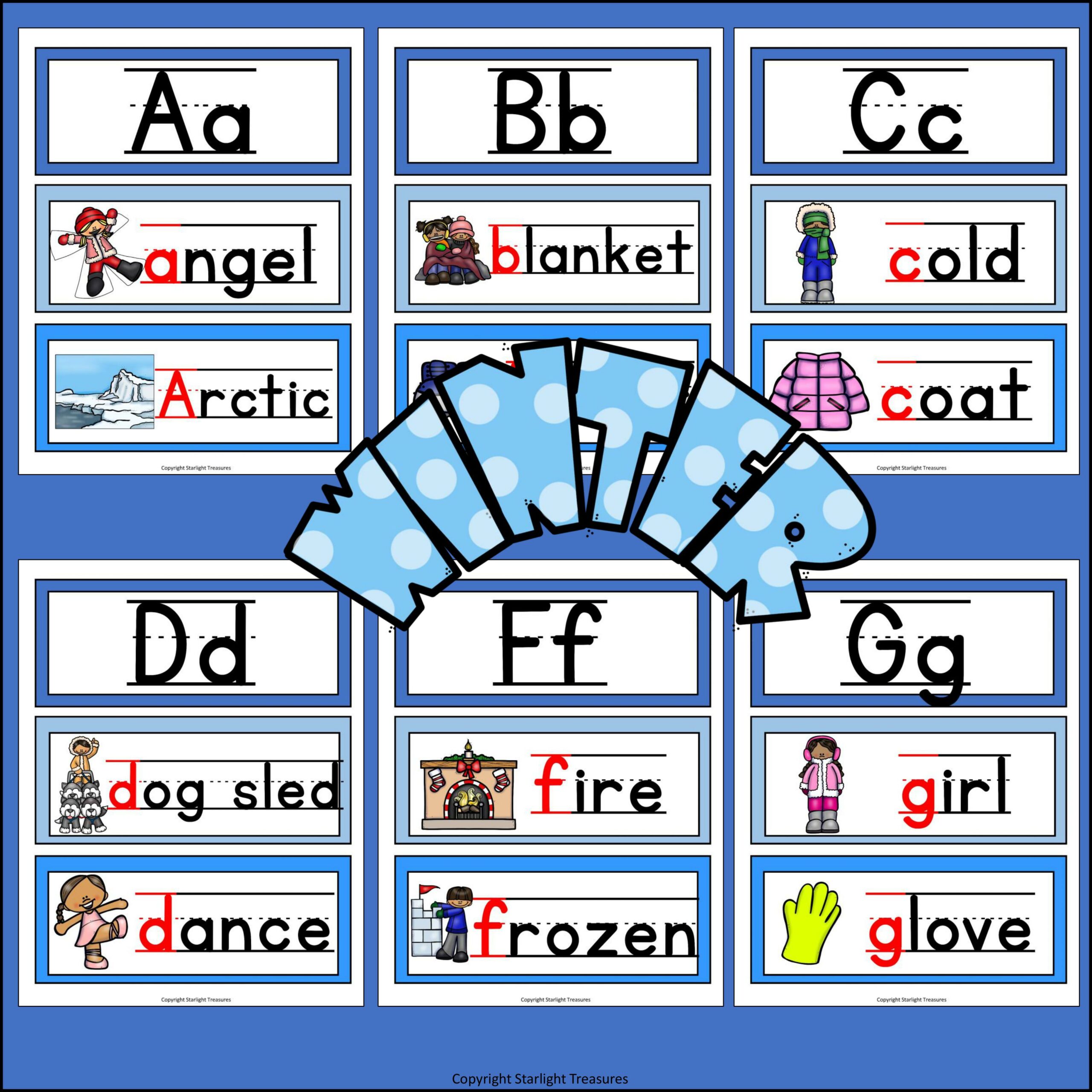 Alphabet Word Wall - Winter Theme - A-Z Word Wall | Made By Teachers