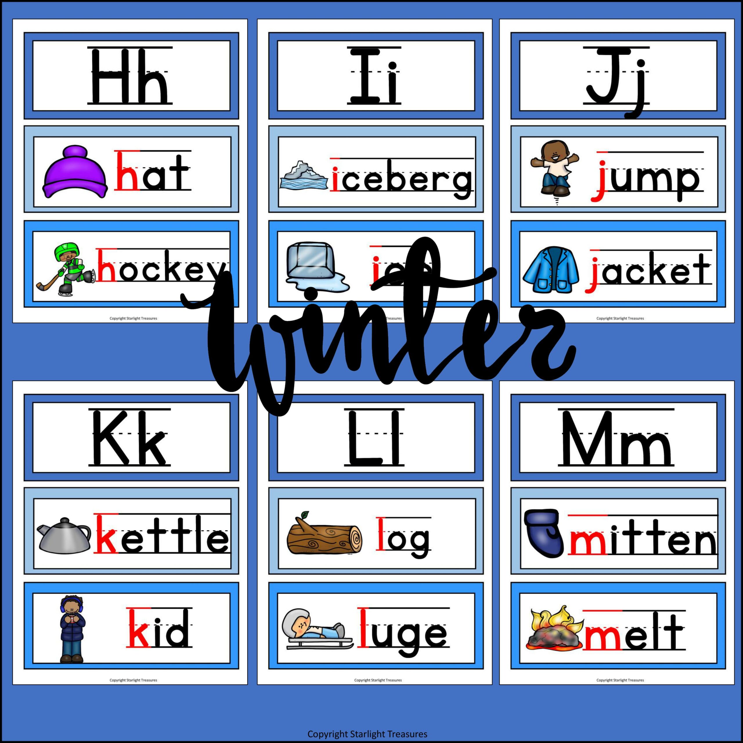 Alphabet Word Wall - Winter Theme - A-Z Word Wall | Made By Teachers