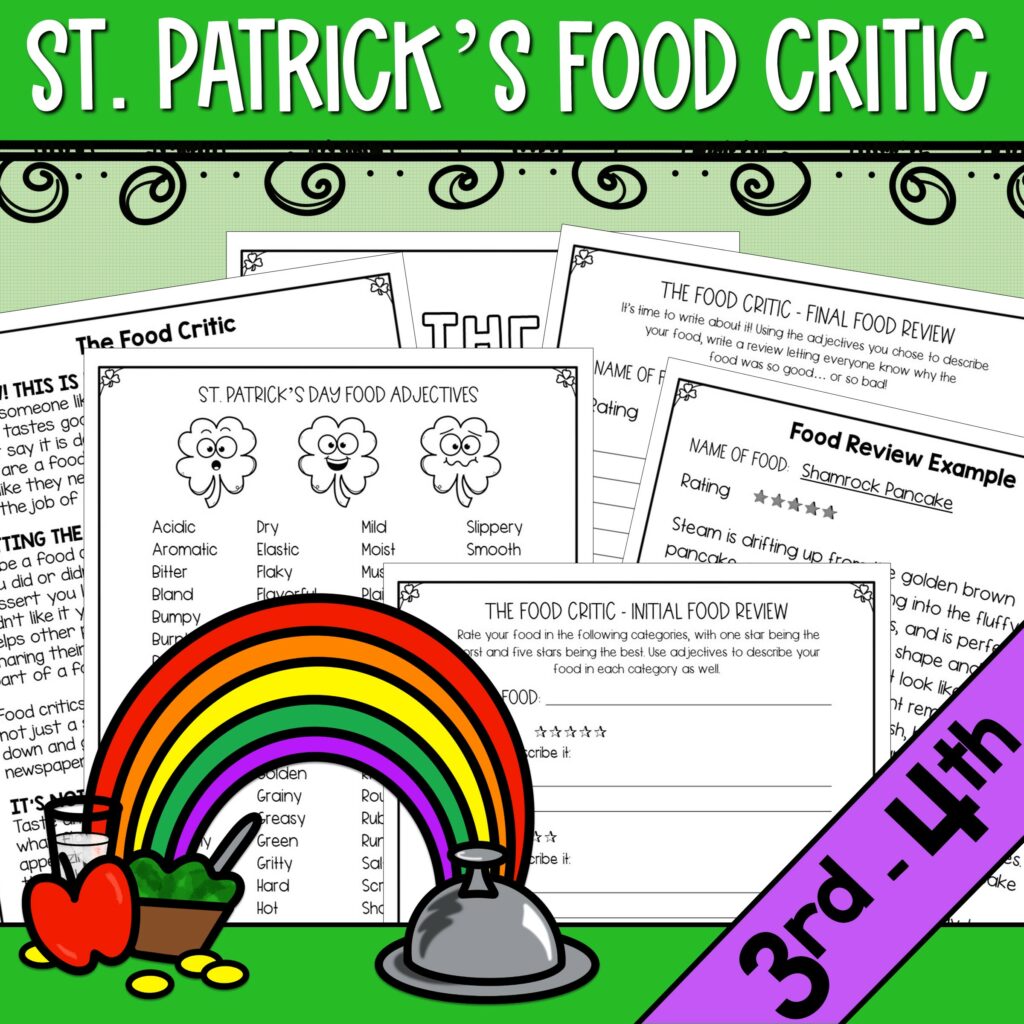Write Like a Food Critic Food Science St. Patrick's Day Activity 3rd ...