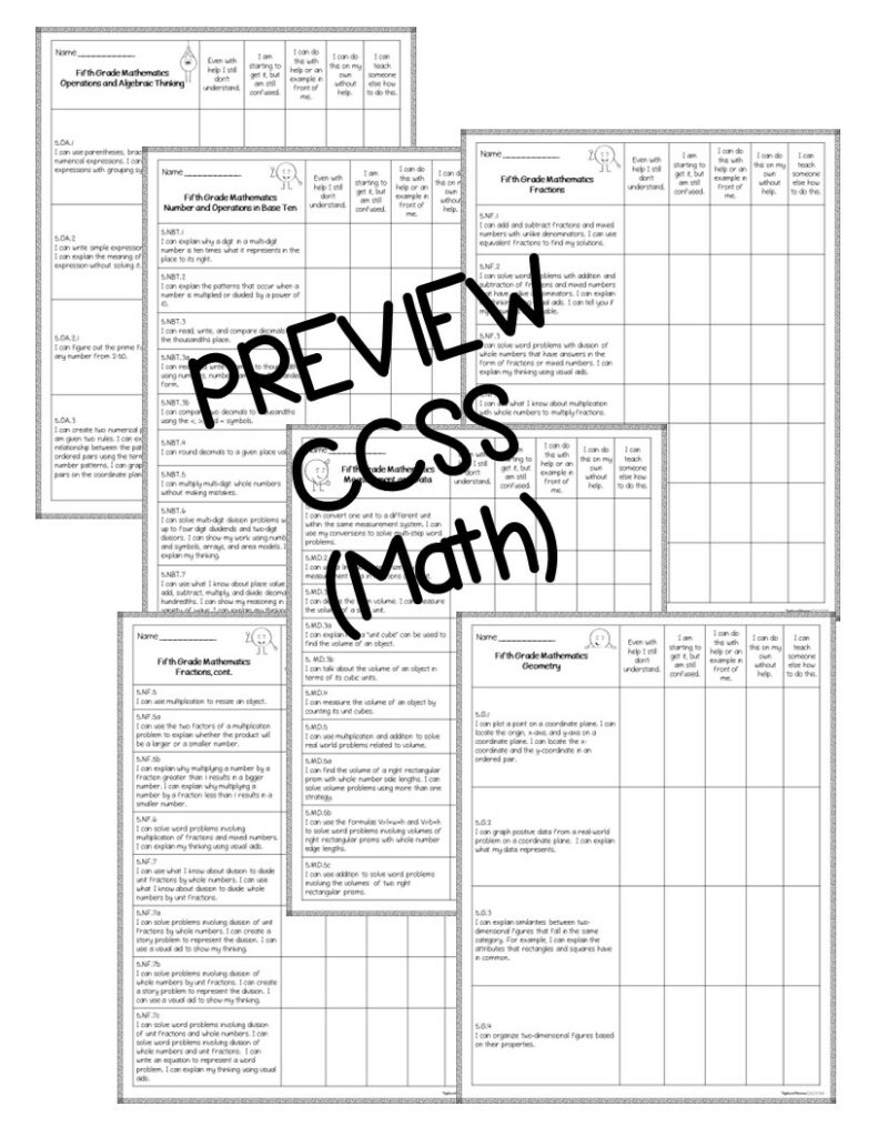 Fifth Grade Standards Checklist | Made By Teachers