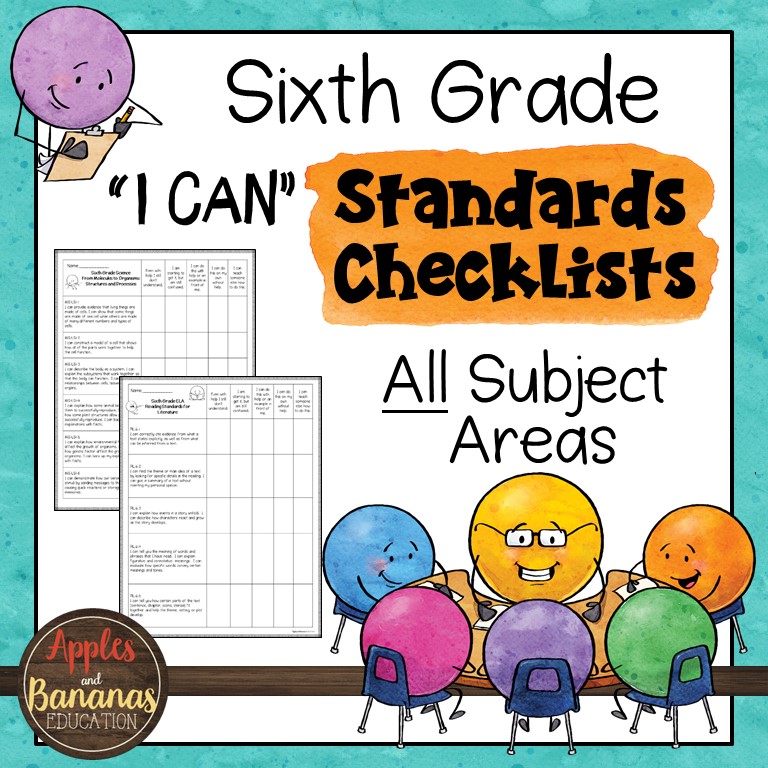 Sixth Grade Standards Checklist | Made By Teachers