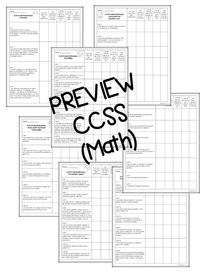 Sixth Grade Standards Checklist | Made By Teachers
