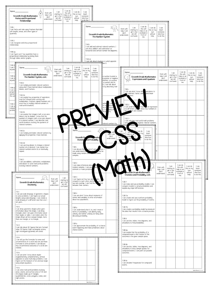 Seventh Grade Standards Checklist | Made By Teachers