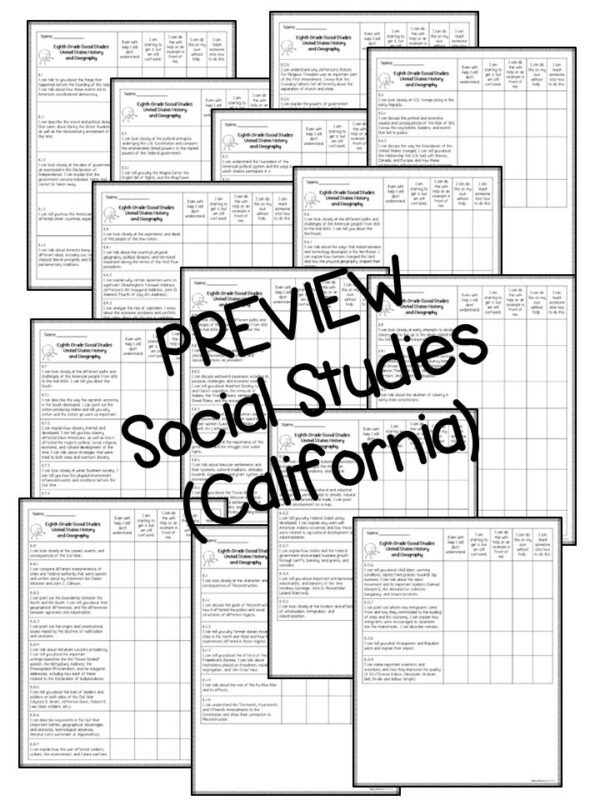 Eighth Grade Standards Checklist | Made By Teachers