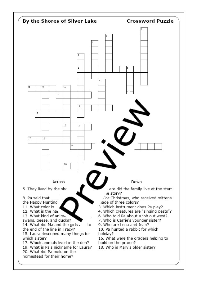 Laura Ingalls Wilder "By the Shores of Silver Lake" worksheets | Made ...