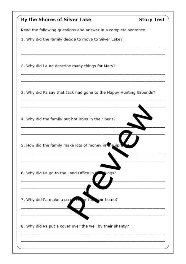 Laura Ingalls Wilder "By the Shores of Silver Lake" worksheets | Made ...