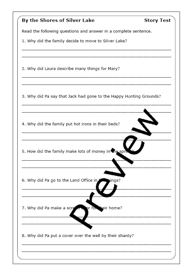 Laura Ingalls Wilder "By the Shores of Silver Lake" worksheets | Made ...