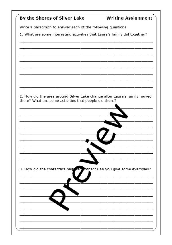 Laura Ingalls Wilder "By the Shores of Silver Lake" worksheets | Made ...