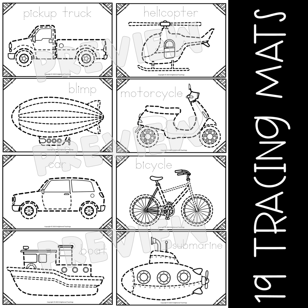 Transport Tracing Worksheets Fine Motor Activity Transportation Tracing ...