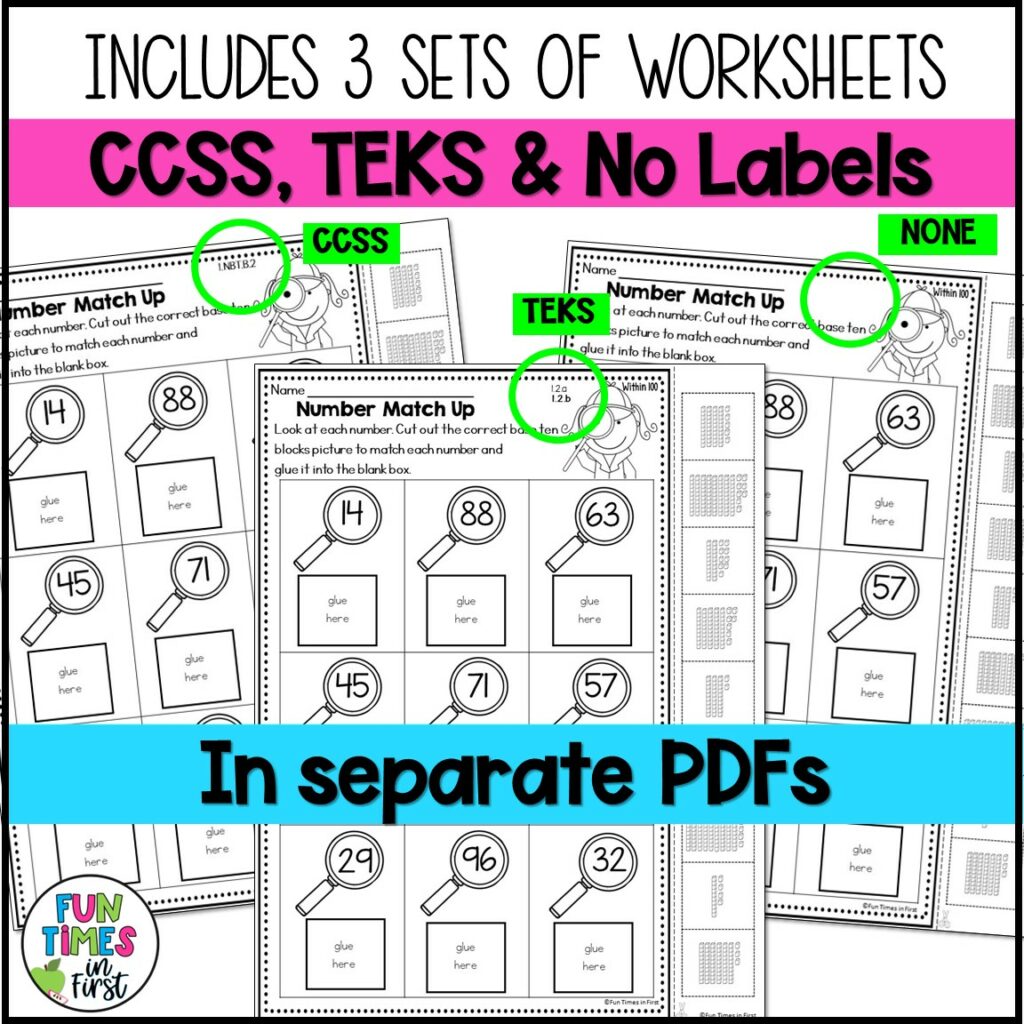 First Grade Place Value NO PREP Worksheets - No Prep Place Value - Tens ...