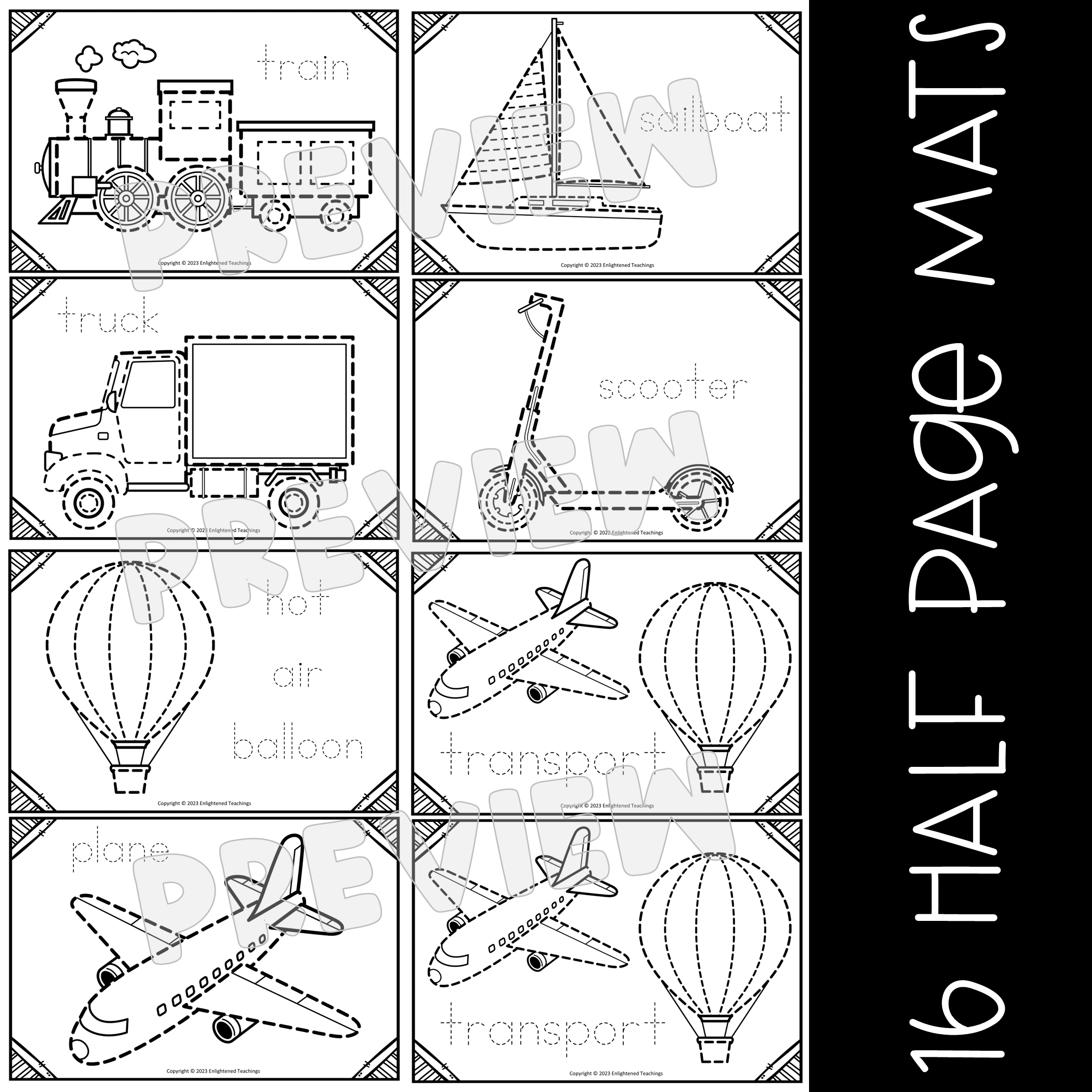 Transport Tracing Worksheets Fine Motor Activity Transportation Tracing ...