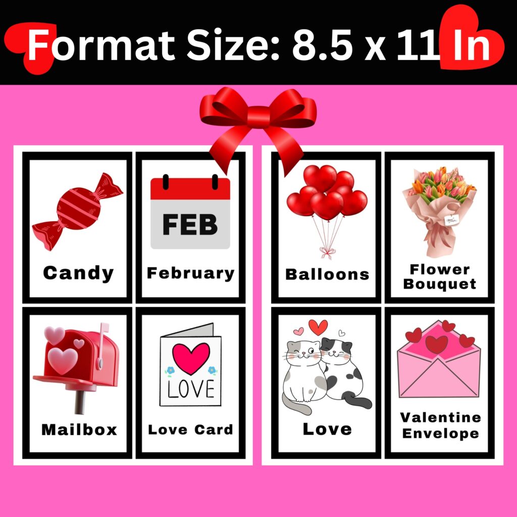 DOLLAR DEAL ! Valentine's Day Vocabulary Flash Cards for PreK & K ...