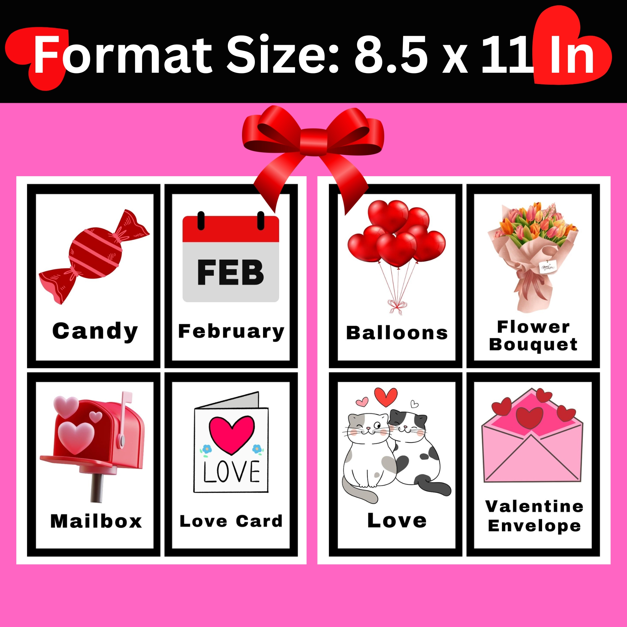 DOLLAR DEAL ! Valentine's Day Vocabulary Flash Cards for PreK & K ...