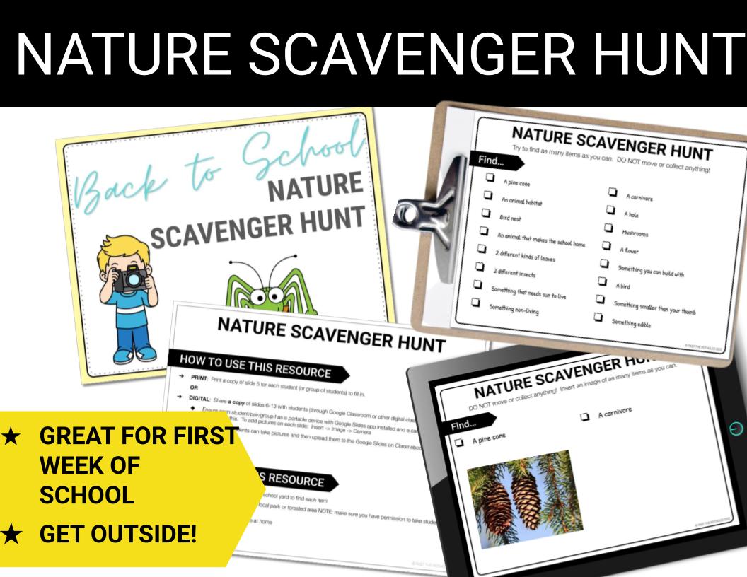 Back to School Activities: Nature Scavenger Hunt - Spring or Fall ...