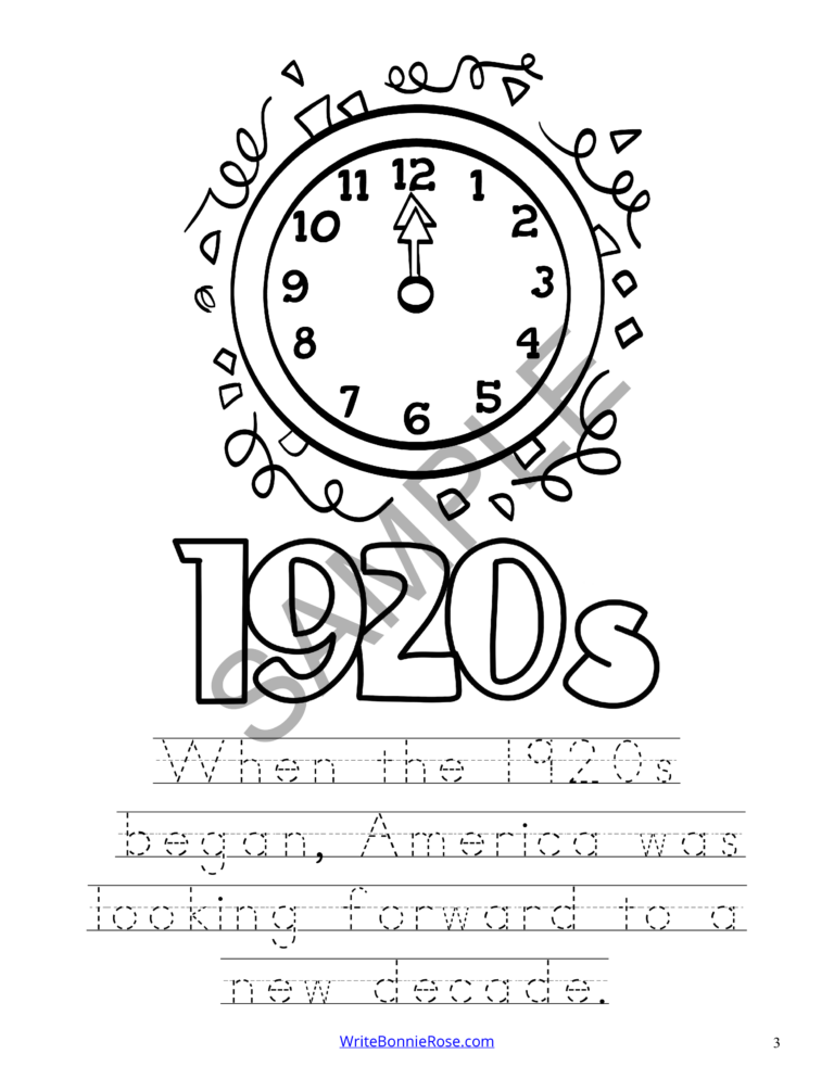 Story of the 1920s in America Coloring Book-Level B | Made By Teachers