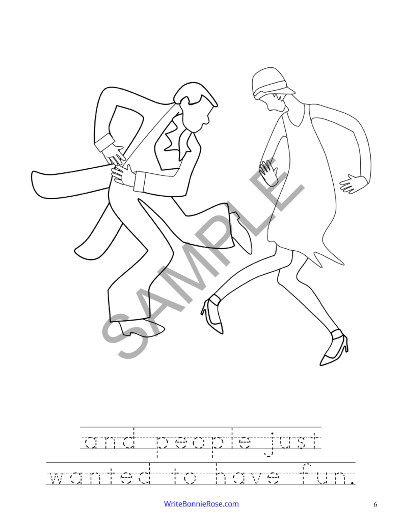 Story of the 1920s in America Coloring Book-Level B | Made By Teachers