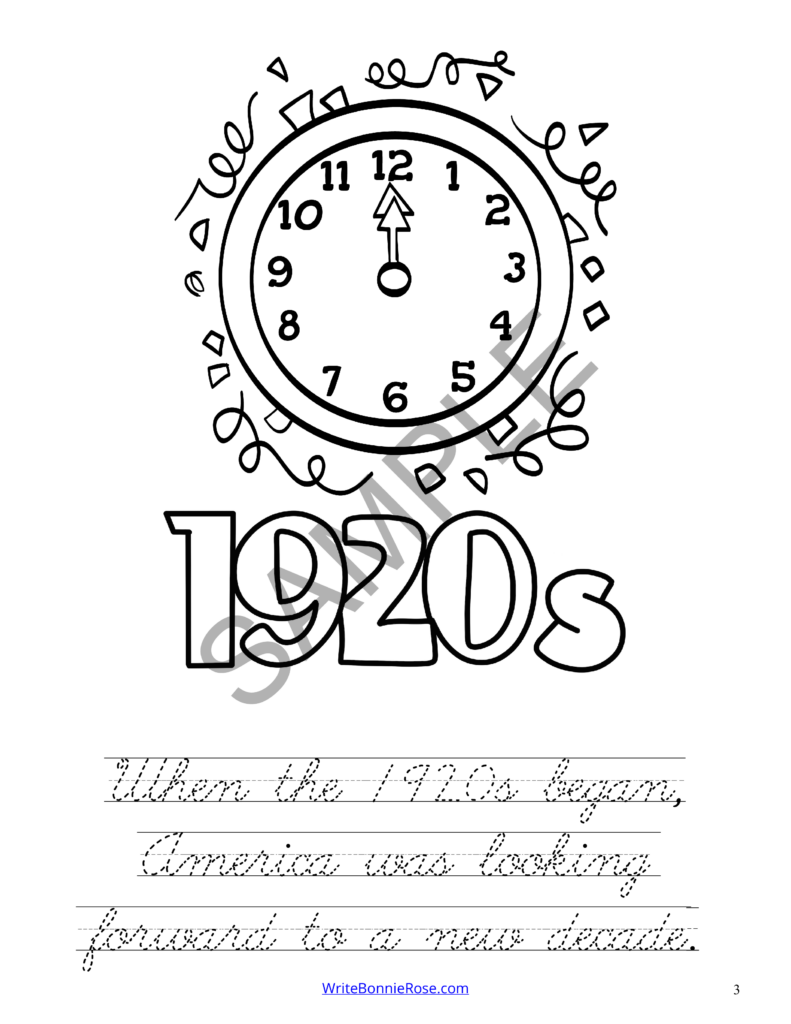 Story of the 1920s in America Coloring Book-Level C | Made By Teachers