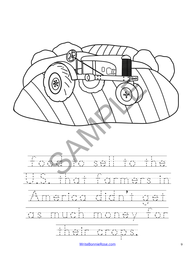 Story of the 1930s in America Coloring Book-Level B | Made By Teachers