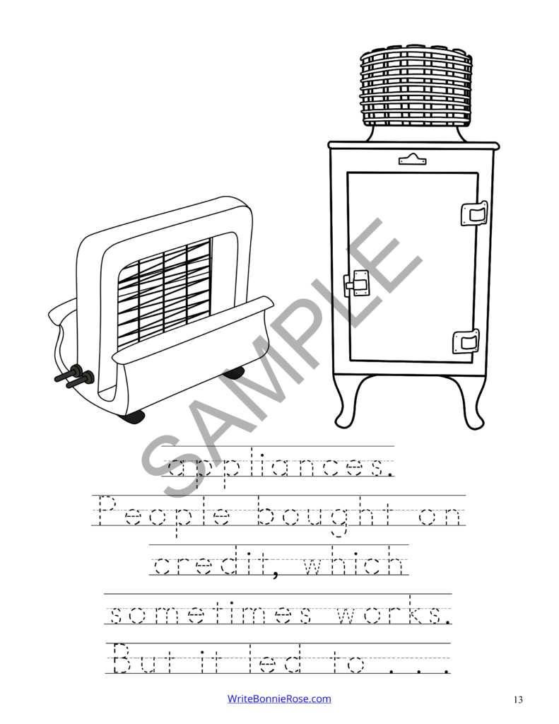 Story of the 1930s in America Coloring Book-Level B | Made By Teachers