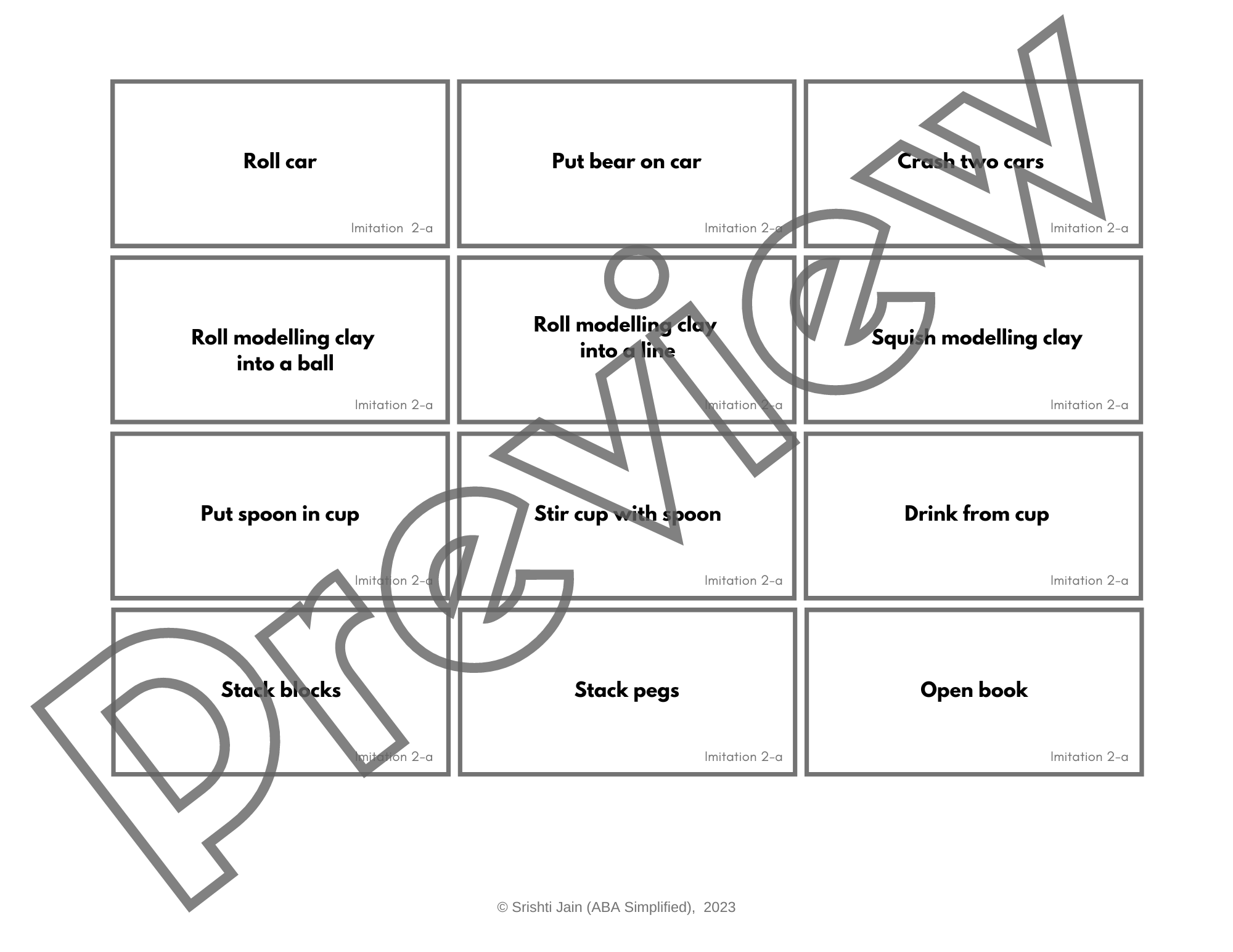 VB-MAPP Aligned Task Cards | Motor Imitation Level 1 | Made By Teachers