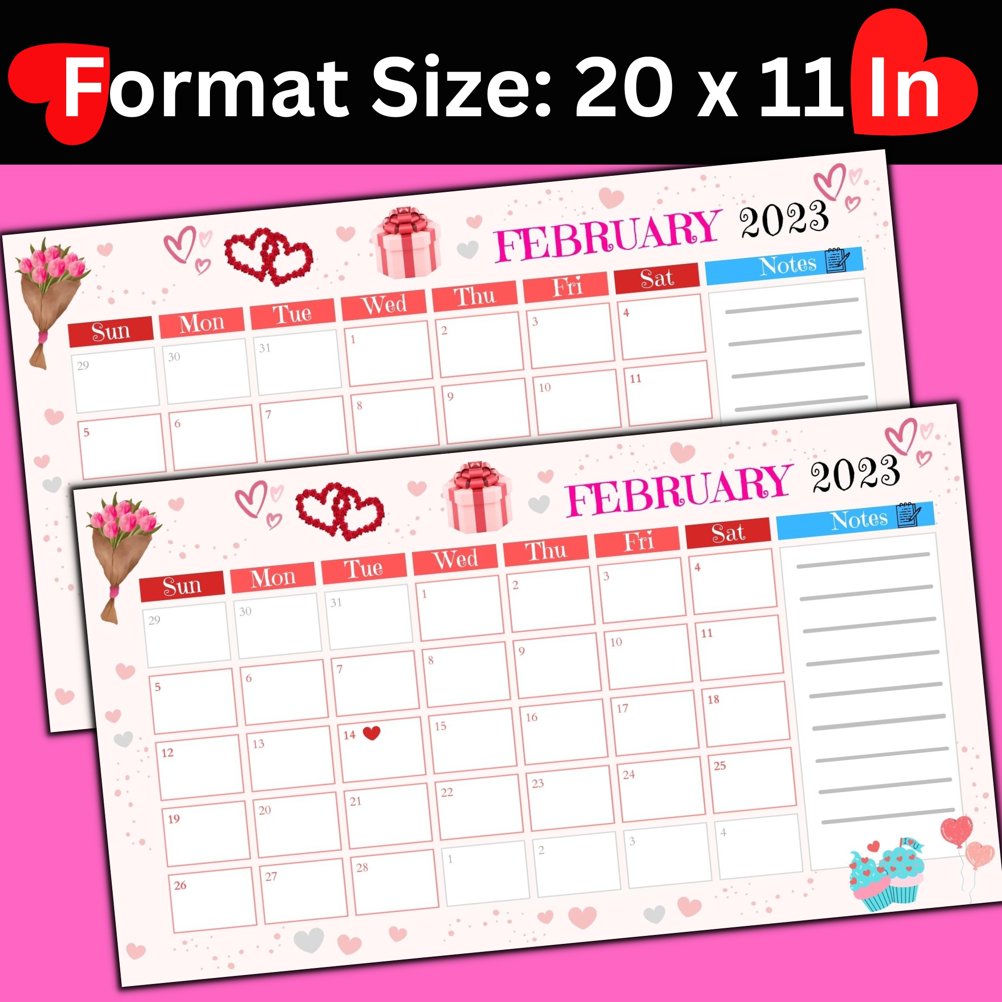 Valentine's Day Themed February Calendar 2023 | Made By Teachers