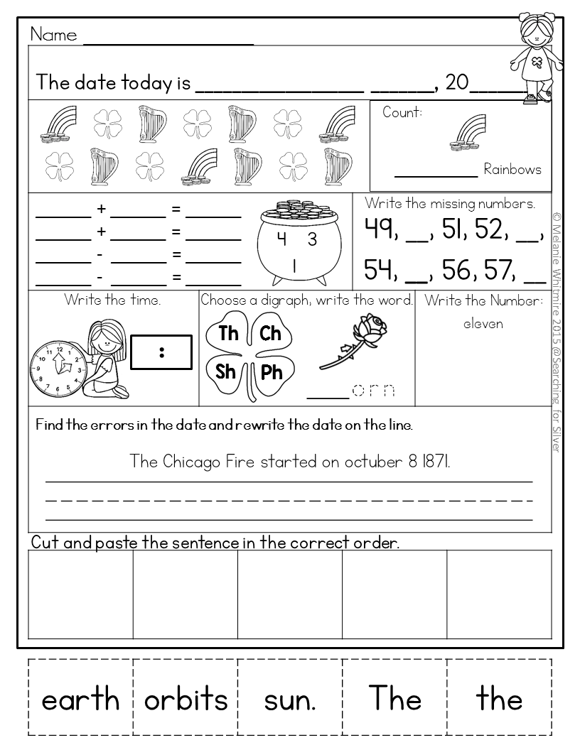 March Morning Work 1st Grade Made By Teachers