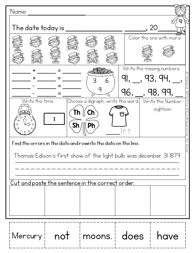 March Morning Work {1st Grade} | Made By Teachers