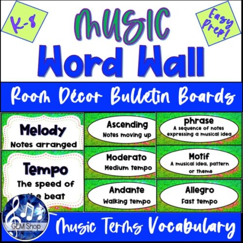 Music Terms WORD Wall Anchor Chart Room Decor | Made By Teachers