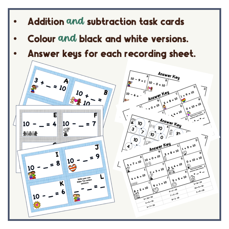 Make Ten Games Printable | Made By Teachers