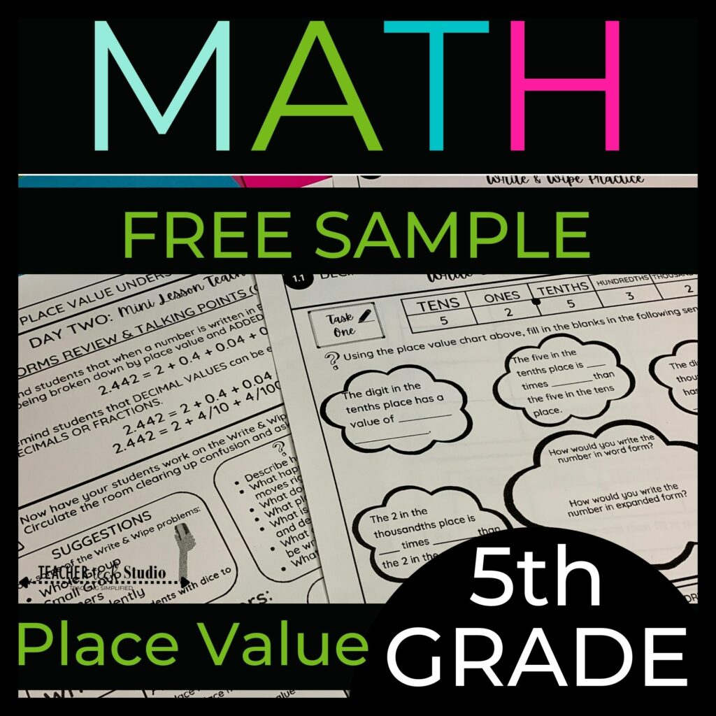 FREE Sample - 5th Grade Math Decimal Place Value | Made By Teachers