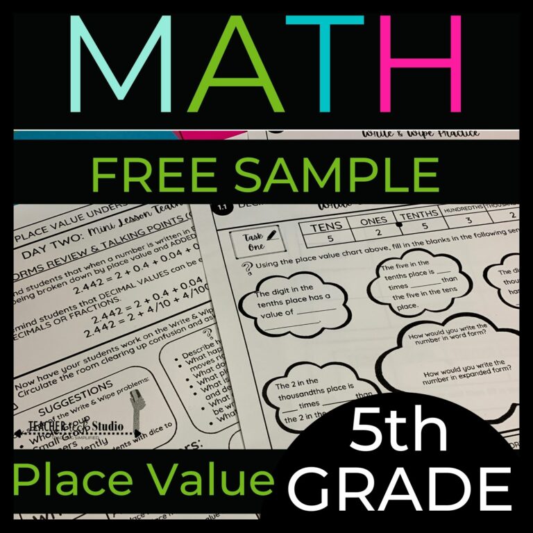 FREE Sample - 5th Grade Math Decimal Place Value | Made By Teachers