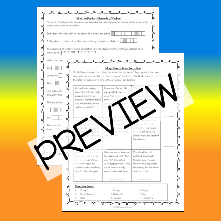 Elements of Fiction Escape Room | Made By Teachers