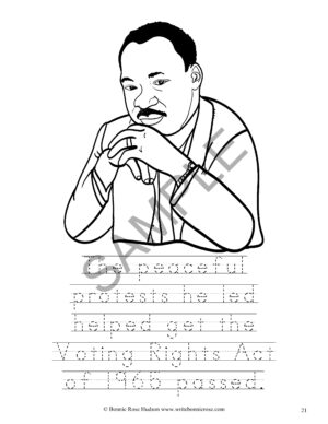Martin Luther King, Jr. Coloring Book-Level B | Made By Teachers