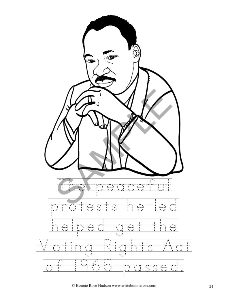 Martin Luther King, Jr. Coloring Book-Level B | Made By Teachers