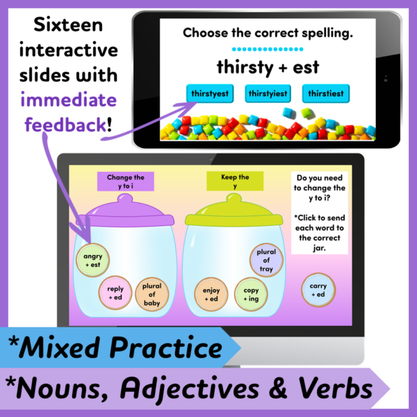 The y to i Rule - Google Slides Presentation Spelling Lesson | Made By ...