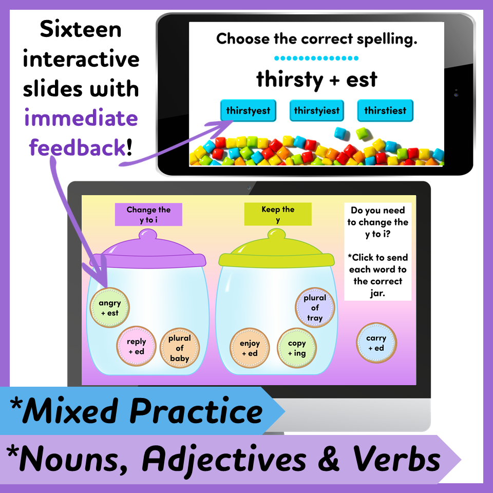 The y to i Rule - Google Slides Presentation Spelling Lesson | Made By ...