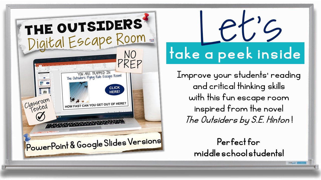 The Outsiders Escape Room - PowerPoint and Google Slides Versions ...