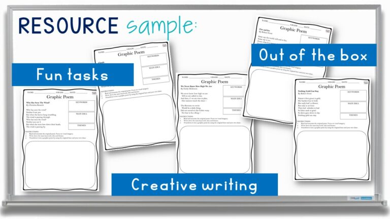 Graphic Poems Activities - Poetry Analysis and Writing Worksheets ...