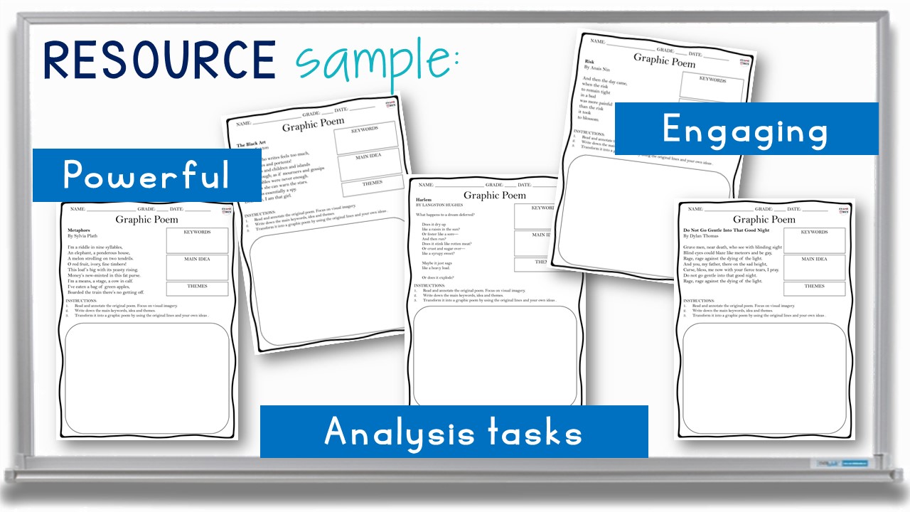 Graphic Poems Activities - Poetry Analysis and Writing Worksheets ...