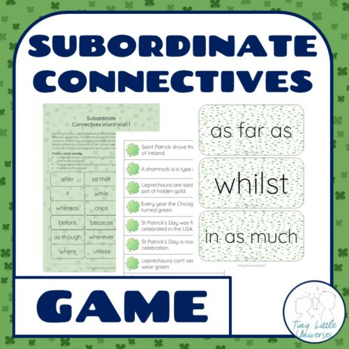 St Patrick's Subordinate Conjunction NO PREP Sentence Combining Game ...