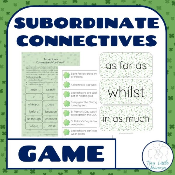 St Patrick's Subordinate Conjunction NO PREP Sentence Combining Game ...