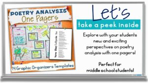 Poetry Analysis One Pager Activities - 14 Graphic Organizers For Any ...