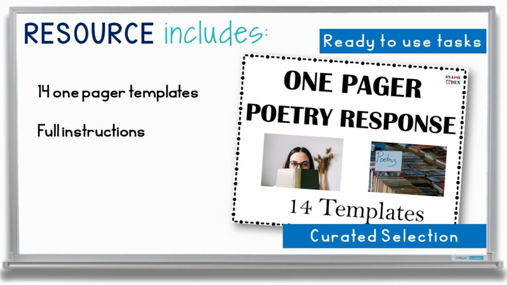 Poetry Analysis One Pager Activities - 14 Graphic Organizers For Any ...