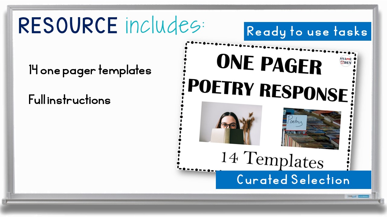 Poetry Analysis One Pager Activities - 14 Graphic Organizers For Any ...