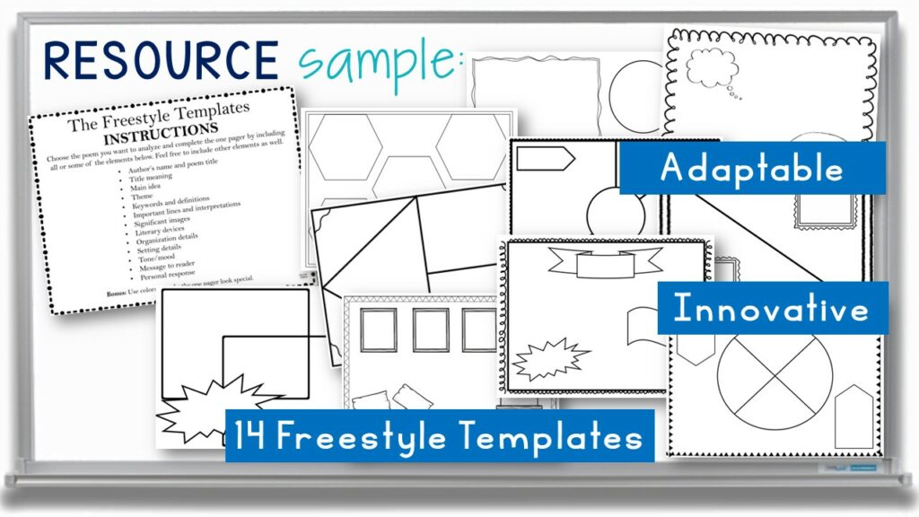 Poetry Analysis One Pager Activities - 14 Graphic Organizers For Any ...