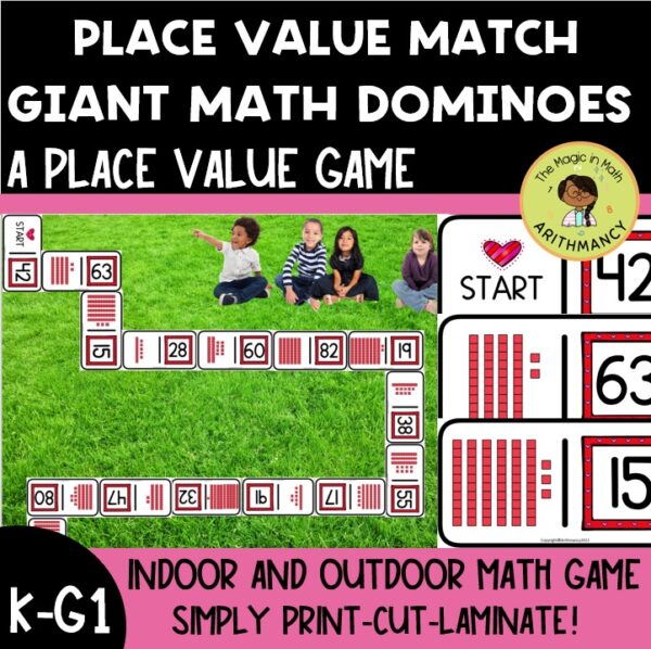 Place Value Dominoes Game Tens and Ones Numbers to 100 Math Center ...