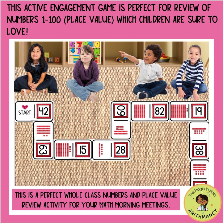Place Value Dominoes Game Tens and Ones Numbers to 100 Math Center ...