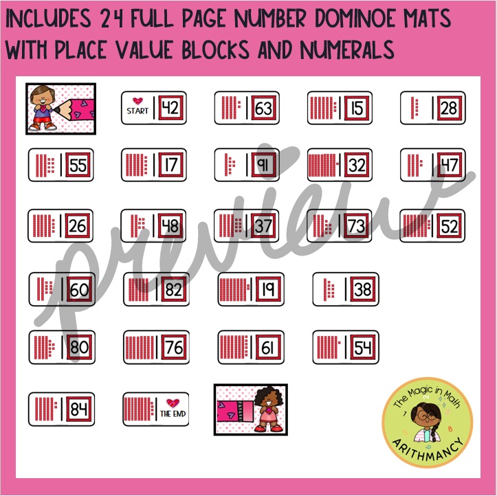 Place Value Dominoes Game Tens and Ones Numbers to 100 Math Center ...